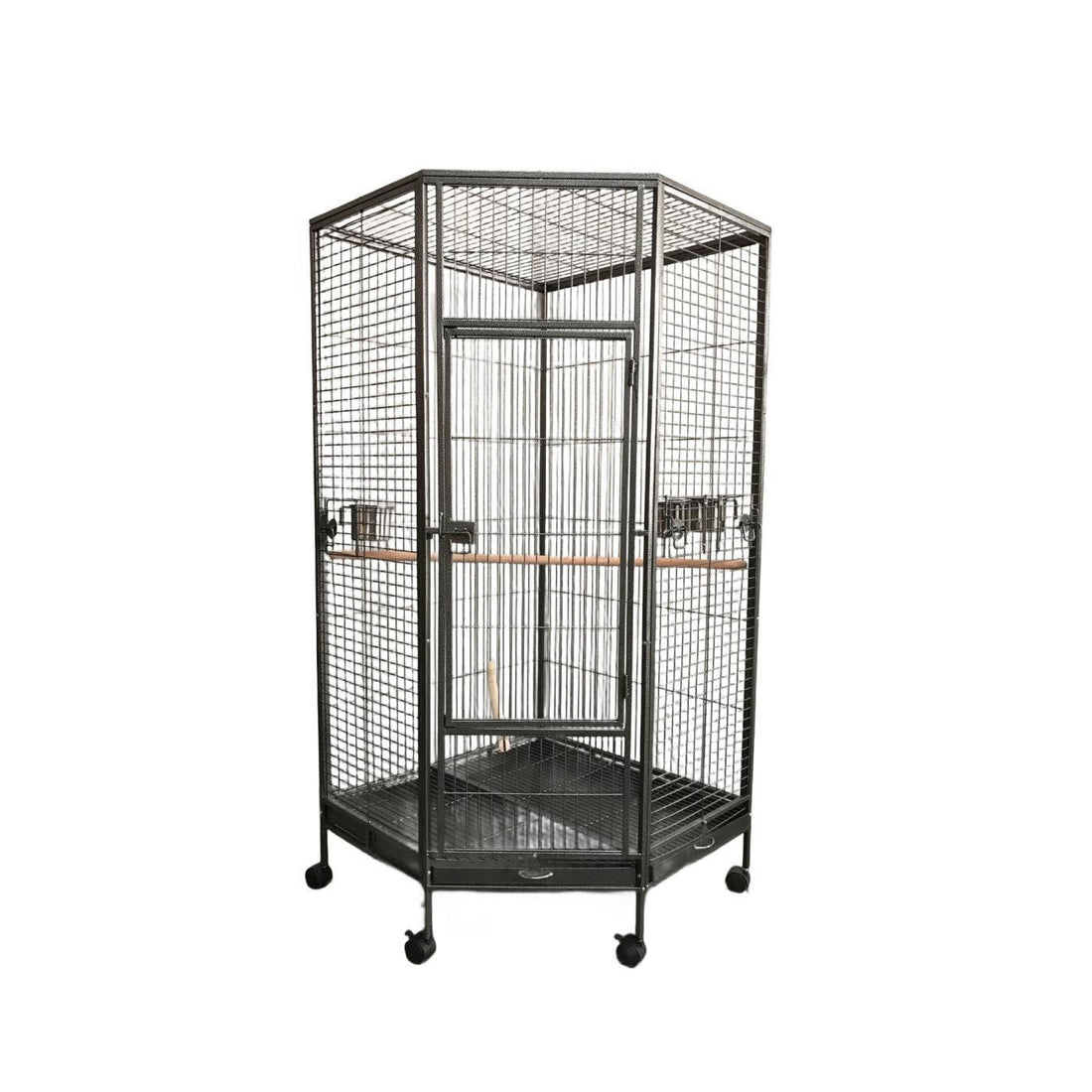 YES4PETS 162cm Large Corner Bird Cage Pet Parrot Aviary Perch Castor W